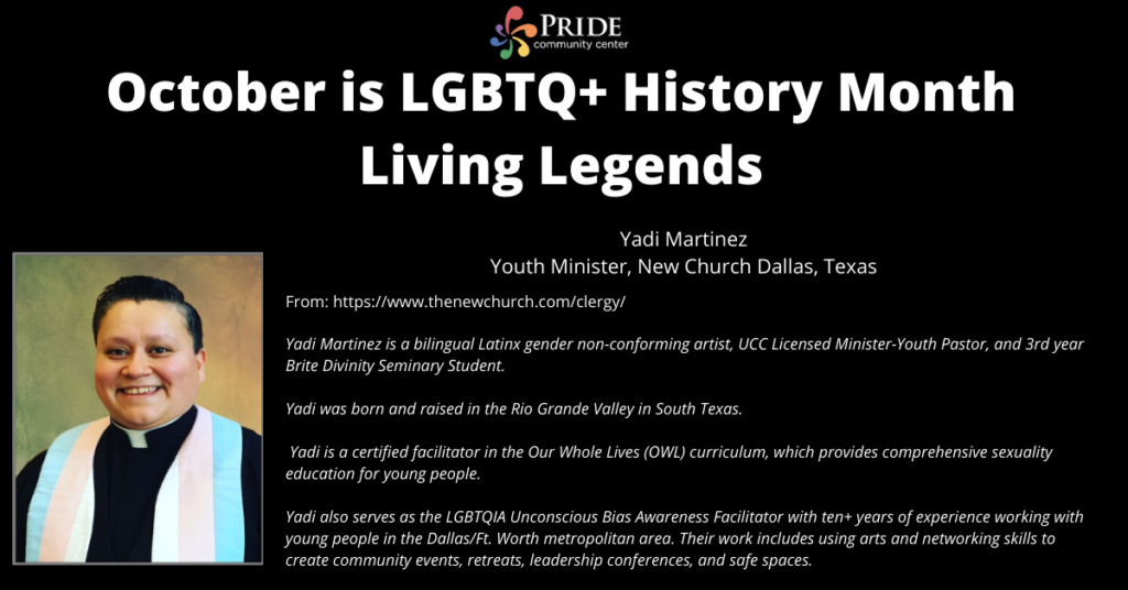 Living Legend: Yadi Martinez – Pride Community Center, Inc